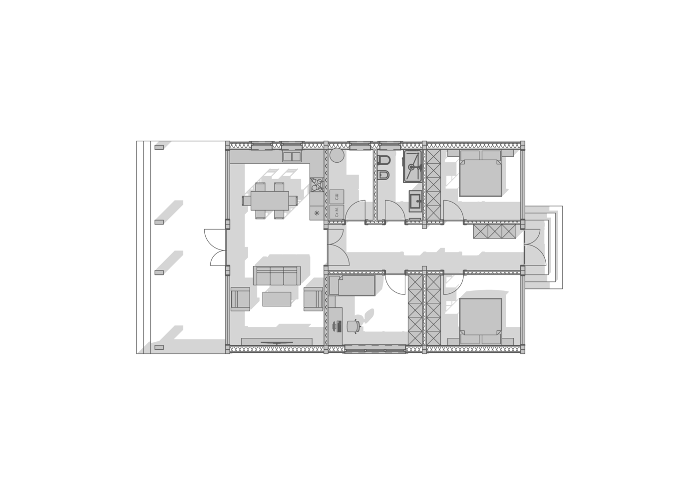 Modular Prefabricated Half timbered House Project Module 100 Plans modular-prefabricated-half-timbered-house-project-module-100-plans